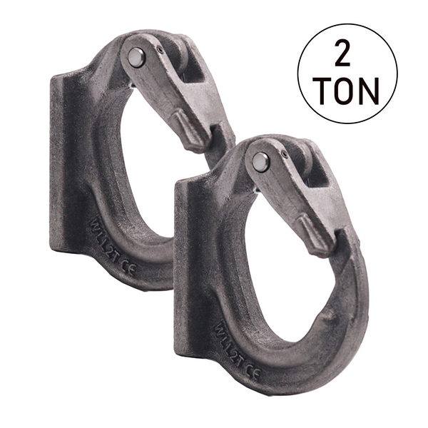 Heavy-Duty 2-Ton Weld-On Anchor Hooks with Safety Latch - G80 Construc ...