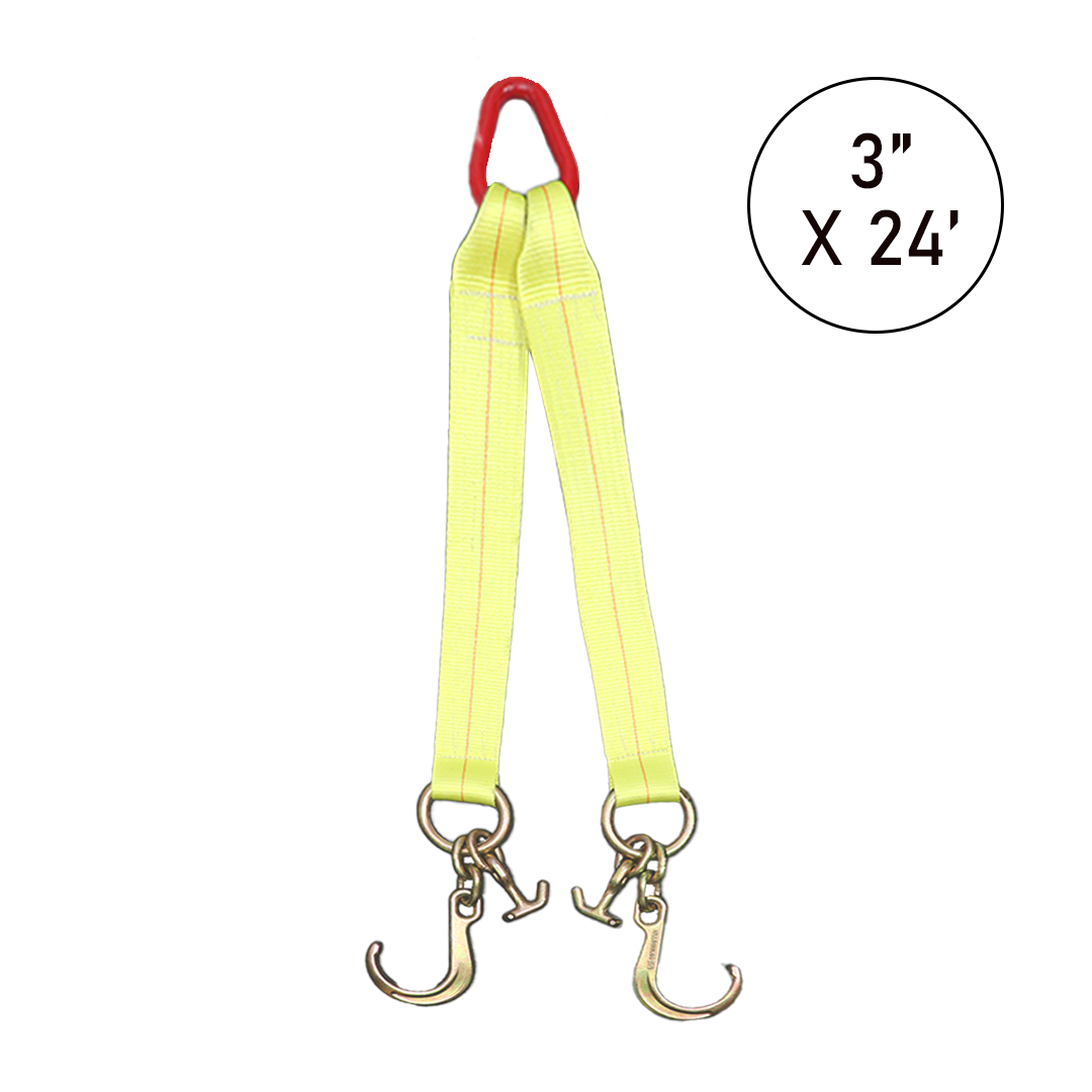 Boxer High-Strength V-Bridle Strap with Red Chrome Finish, 8" J Hook ...